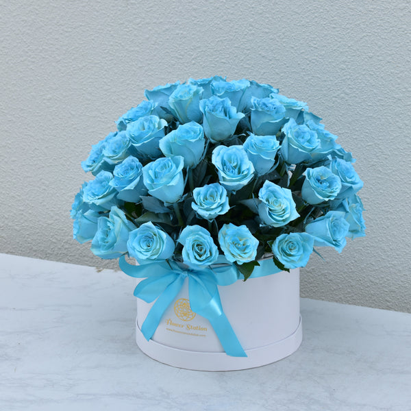 Tiffany Blue Rose Box | Blue Rose Dubai | Flower Station