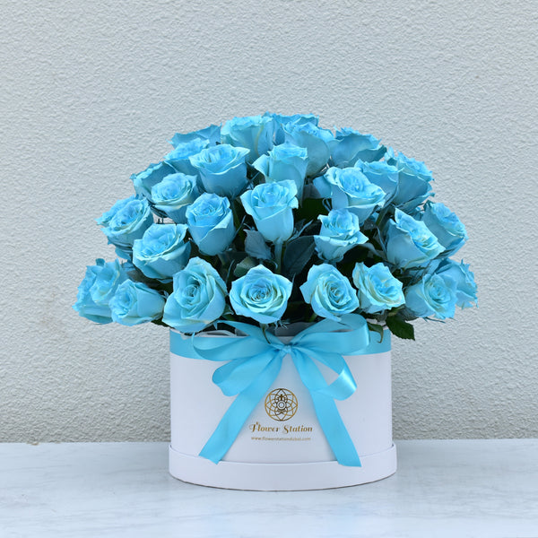 Tiffany Blue Rose Box | Blue Rose Dubai | Flower Station