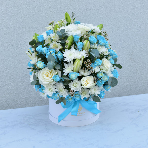 Eternal Sky | Blue Roses Flower Box | Flower Station