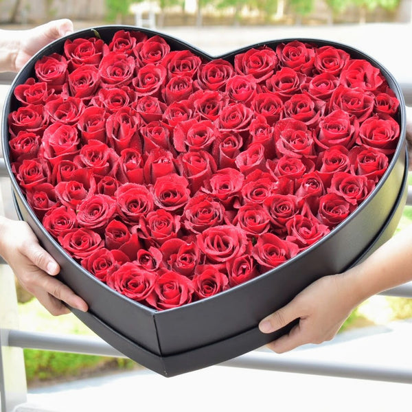 Red Roses Heart Box | Valentine's Special | Flower Station